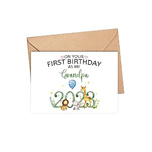 2023 On Your First Birthday As A Grandpa - Happy 1St Birthday As My Grandpa - Cute Birthday Card - Happy Birthday Card For Grandpa - Grandpa Card - Father's Day Card - Greeting Card For Birthday