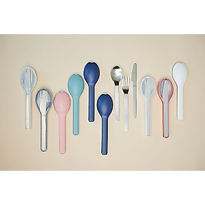 Mepal – Cutlery 3-Piece Set Ellipse – Cutlery Set On The Go - Consists of A Knife, Fork & Spoon - Cutlery Set with Travel Case – Stainless Steel - Nordic Blue