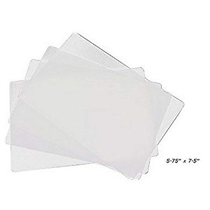 4 ALAZCO Clear Flexible Cutting Board 5.75'' x 7.5'' Small For Bar Counter-Top Chopping Mats For Fruits & Vegetables Appetizer Garnish Prep - CLEAR