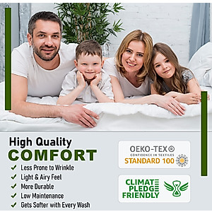 RUVANTI 100% Cotton Sheets - Crispy Cooling Percale Sheets for Full Size Bed, Breathable & Durable Full Sheet Set, 16 Inches Deep Pocket Bed Sheets, Sweet Pea, 4 Pieces