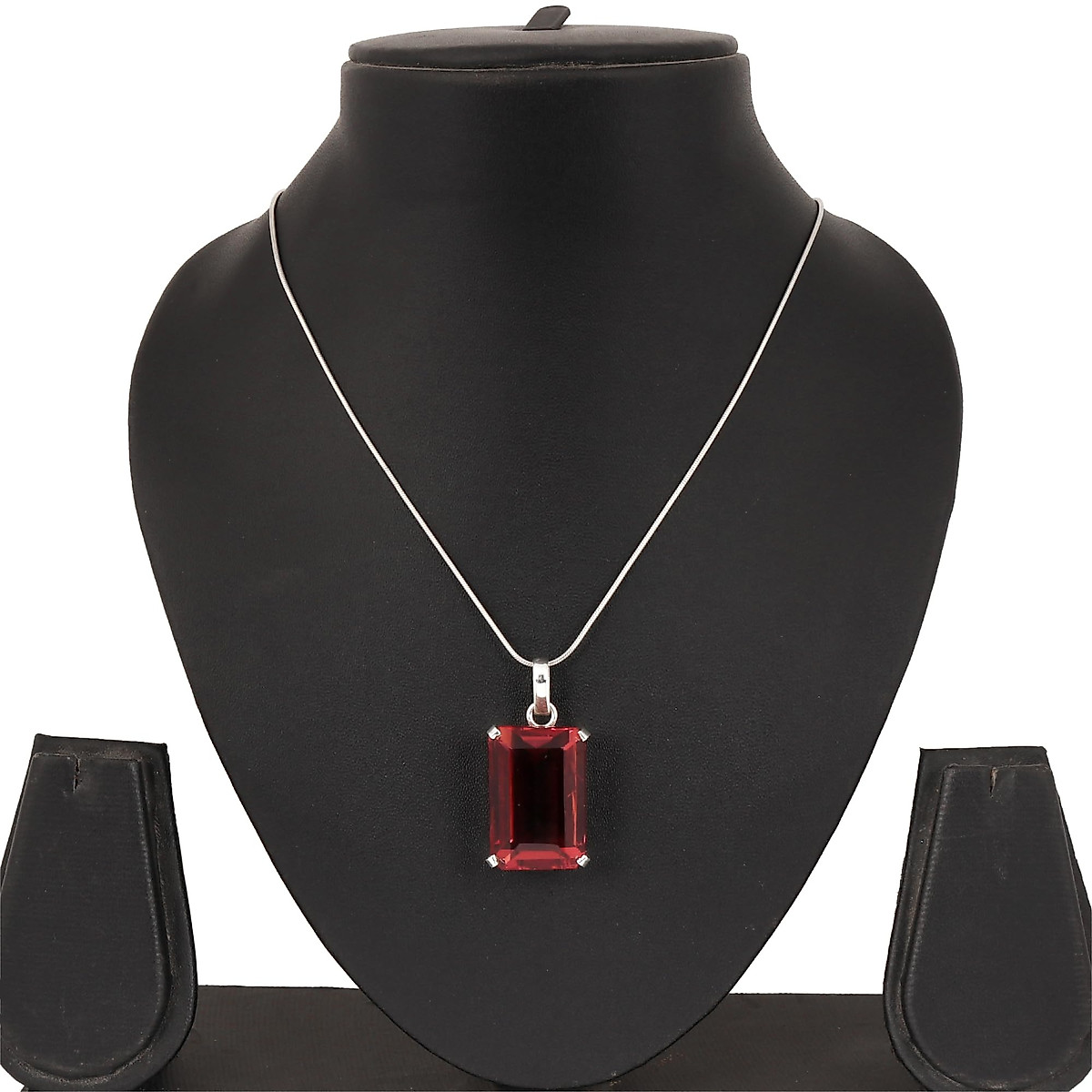 GEMHUB 925 Sterling Silver Emerald Cut Alexandrite Pendant, 120.00 Ct. Loose Gemstone Healing Crystal Pendant For Mother Day Gift Idea