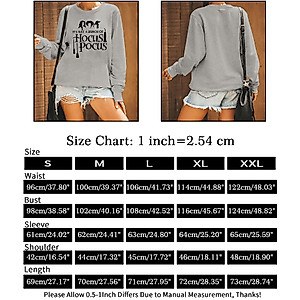 KIDDAD It's Just A Bunch of Hocus Pocus T-Shirt Women Halloween Sanderson Sisters Long Sleeve Crewneck Casual Pullover Tops Light Gray