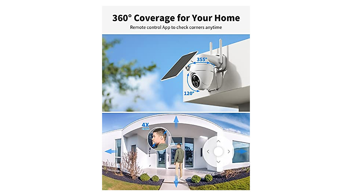 TKENPRO 2K Security Camera with Spotlight Night Vision