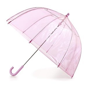 totes Kids Clear Bubble Umbrella with Dome Canopy, Lightweight Design, Wind and Rain Protection Umbrella, Pink, Kids - 38" Canopy
