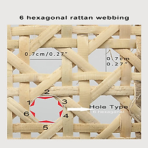 18" Widthx3.3 Feet Open Natural Rattan Webbing Cane Webbing Roll Sheet Supplies Kit,Rattan Cane Caning Material Roll Sheet, Ratan Cane Mesh Fabric,Cane Woven Weave for Chairs Furniture Caning Projects