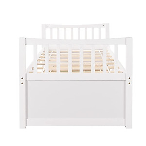 FLOYINM Bed Frame Captain's Bed Twin Daybed Bed Frame with Storage Drawers Trundle Bed for Bedroom Home Furniture