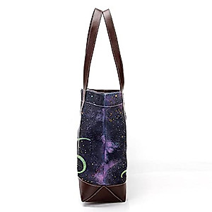 Purses for Women, Tote Bag, Bags for Women, Womens Handbags, Colorful fish starry sky black pattern