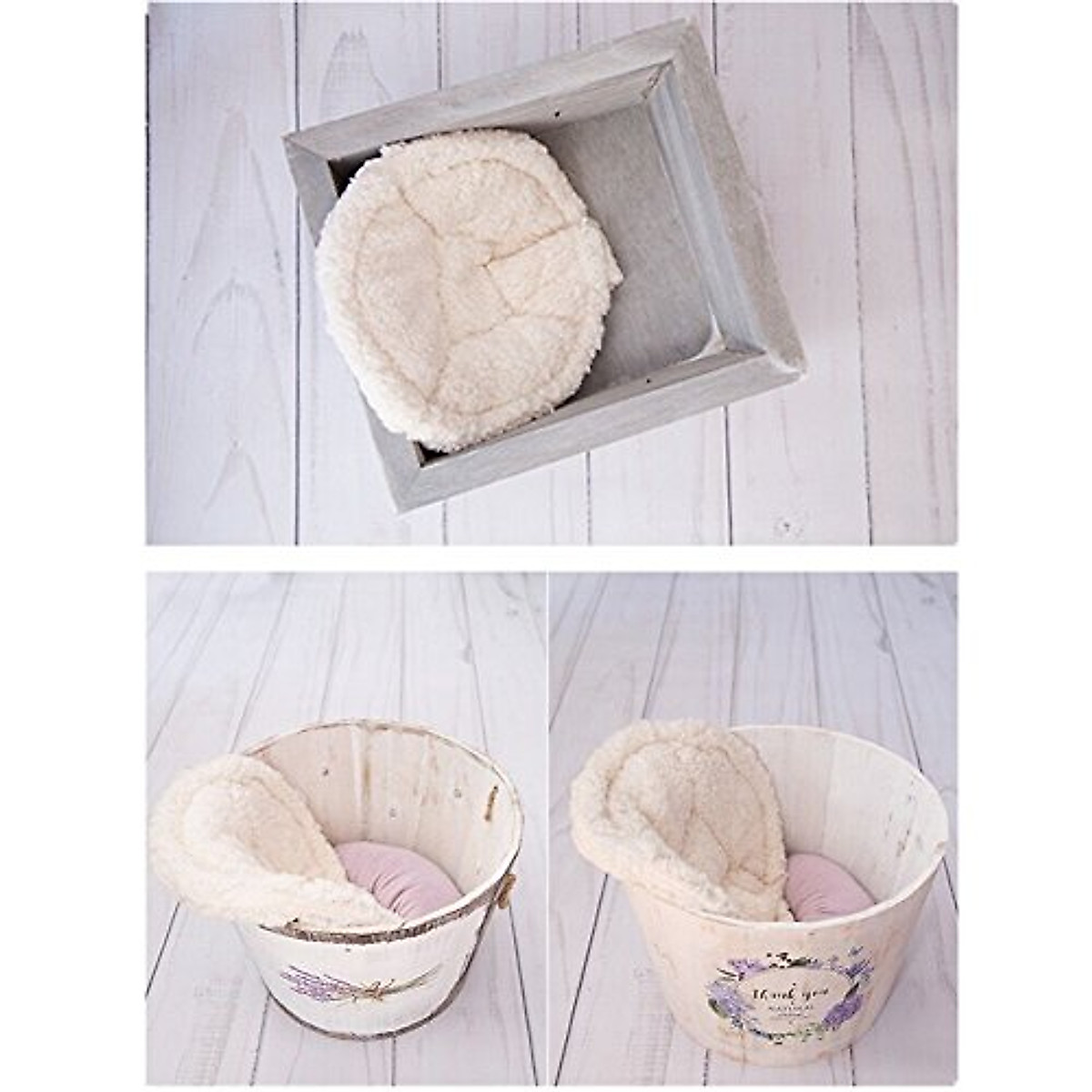 Newborn Baby Photography Props Posing Blanket, Professional for Baby Photography Contoured Posing Positioner Set with Flexible Metal Edges Diameter 34 CM