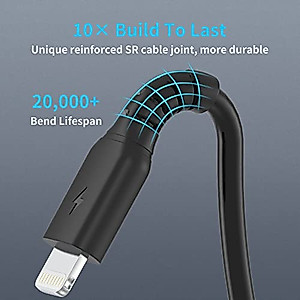 1ft iPhone Charger Cord, 5Pack Apple Short USB A to Lightning Cable 12 inch, MFi Certified Apple Charger Cable Fast Charging for iPhone 13 12 11 Pro Max XR XS X 8 7 6 Plus SE iPad Air Mini (Black)