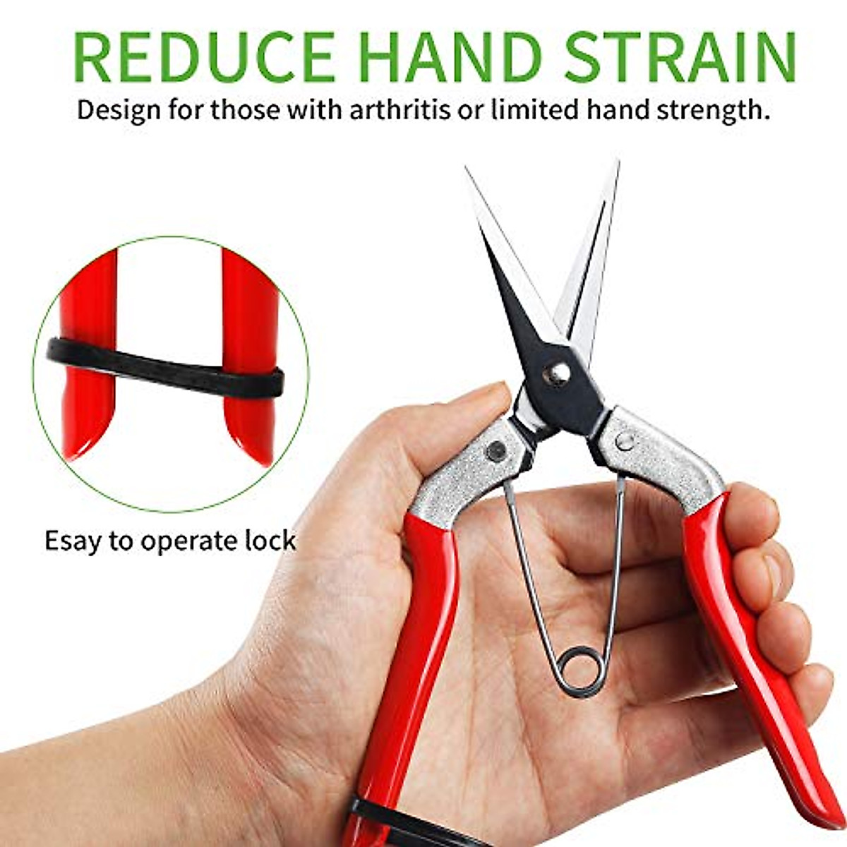 GARTOL Micro-Tip Pruning Shears, Hand Pruner Snips Florist Garden Scissors with Silicone Protective Sleeve, Perfect for Cutting Buds, Flowers, Vegetables and Picking Fruit, Trimming Plants(2 Pack)