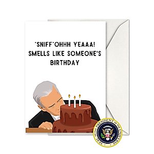 GIFTING GIGGLES Funny Joe Biden Birthday Card | Political Birthday Cards | Great President Gag Gift for 30th 40th 50th 60th 70th 80th 90th | Comes with Presidential Seal - MADE IN USA