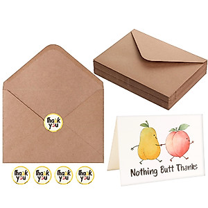 40 Funny Thank You Cards wtih Envelopes & Stickers,Pun Greeting Note Cards 4 x 6 in,Bulk Boxed Set Assortment Blank Notecards Card Great for Employee Teachers Friends Business Coworker Gratitude Appreciation