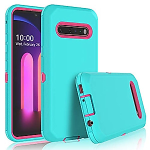 LG V60 Case, LG G9 ThinQ/LG V60 ThinQ 5G Case, Thybx [Drop Protection] Full Body Shock Dust Absorbing Grip Plastic Bumper TPU 3-Layers Durable Solid Phone Sturdy Hard Cases Cover [Turquoise]