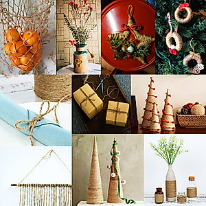 SMART&CASUAL 328Ft Jute Twine String Thin Natural Hemp Twine for Gift Wrapping Craft Plant Garden Christmas Handmade Arts Decoration Packing String Home Decor (328 Ft (100M))