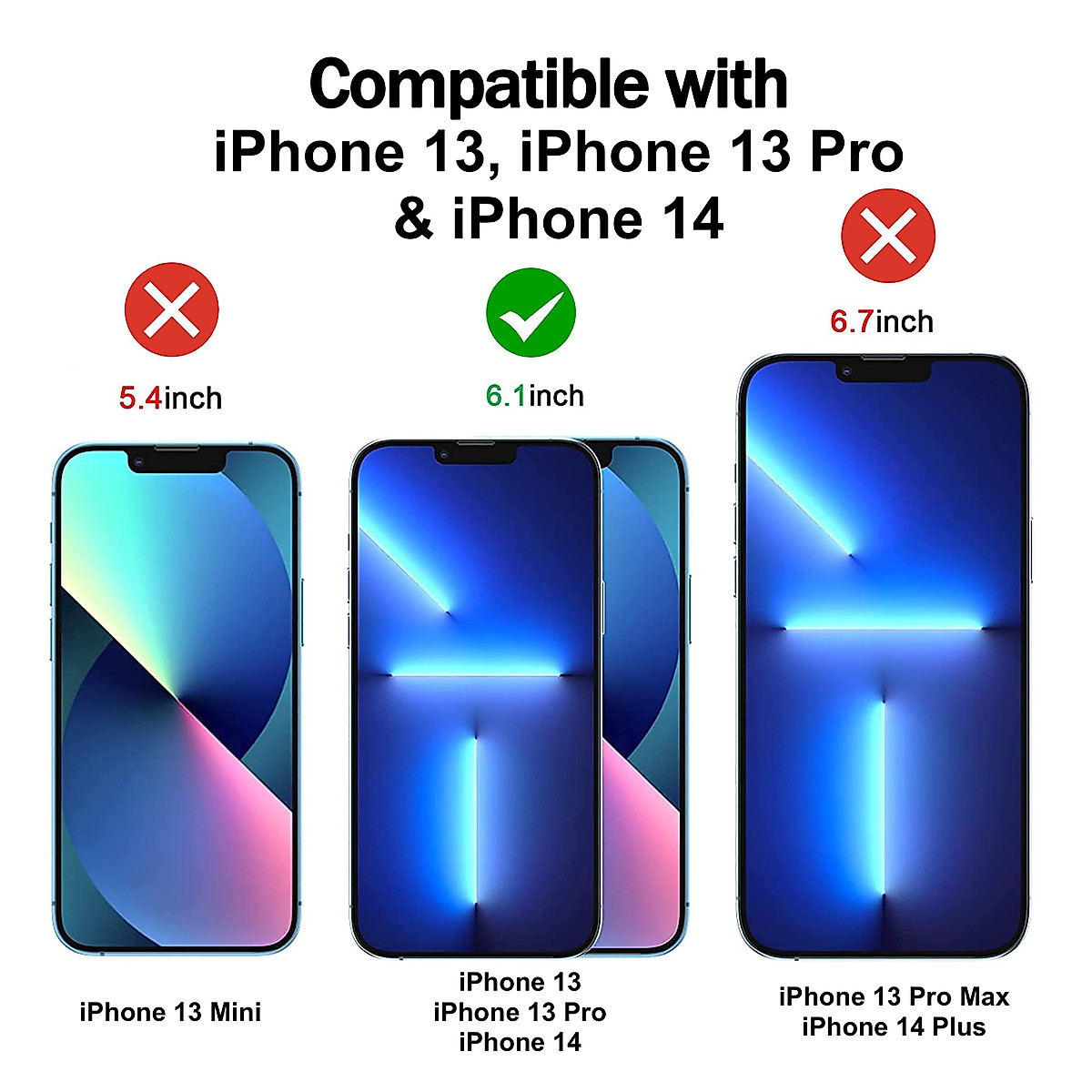 RKINC Screen Protector [4-Pack] for iPhone 16E/ iPhone 13 / iPhone 13 Pro/iPhone 14 6.1-Inch, Tempered Glass Film Screen Protector, 0.33mm [LifetimeWarranty][Bubble-Free][Anti-Scratch][Anti-Shatter]