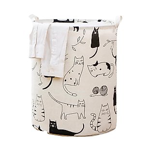Smalibal Large Laundry Basket, with Strong Handles Laundry Hamper, Foldable Lightweight Basket, Collapsible Laundry Bag, Durable Clothing Storage, Freestanding Tall Clothes Hamper A