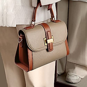 LAORENTOU Cow Leather Small Handbag Purse for Women Crossbody Bags Satchel Handle Bag Shoulder Bagswith Adjustable Strap