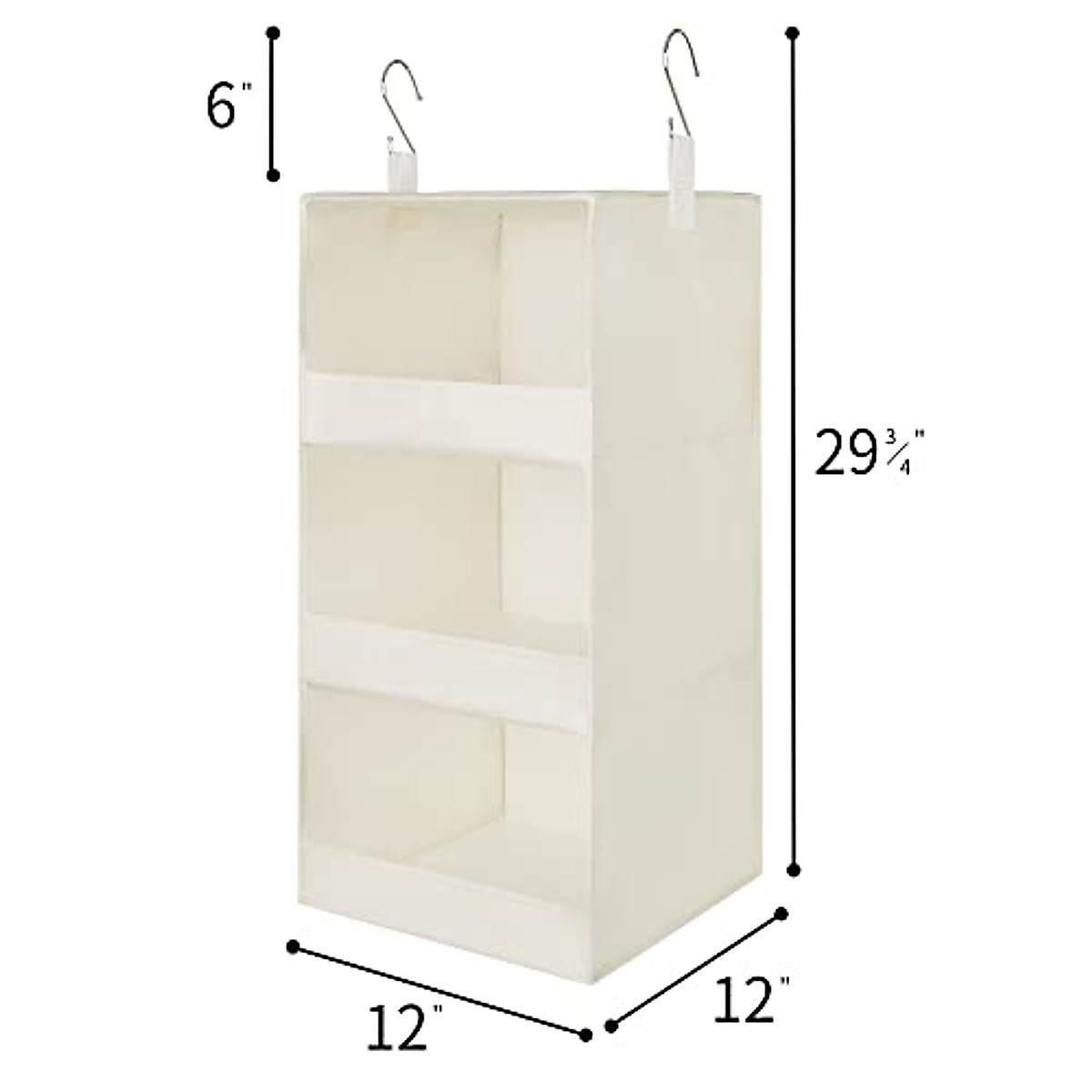 GRANNY SAYS Bundle of 2-Pack Hanging Shelves for Closet & 2-Pack Lidless Storage Bins with Metal Frame