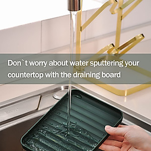 Stand Pot Lid Rack Organizer Pan Holder Spatula Cover Storage Spoon Utensil Rest for Cabinet Kitchen Countertop Cutting Boards Golden Green