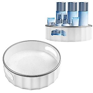 Lazy Susan 2 Pack, Upgraded 360° Turntable Storage Containers Organizer Non-Slip Spice Rack Organizer for Kitchen Cabinet Bathroom Pantry Fridge Cupboard - 12'' and 9''