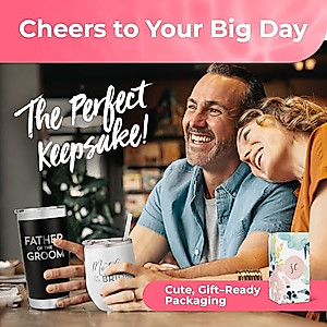 Mother of the Bride Engraved Stainless Steel Tumbler Cup with Lid and Straw - Gift for Mom - Bride, Bridal Shower, Wedding, Engagement Party - Mom's Travel Tumbler - Travel Mug for Bride's Mom