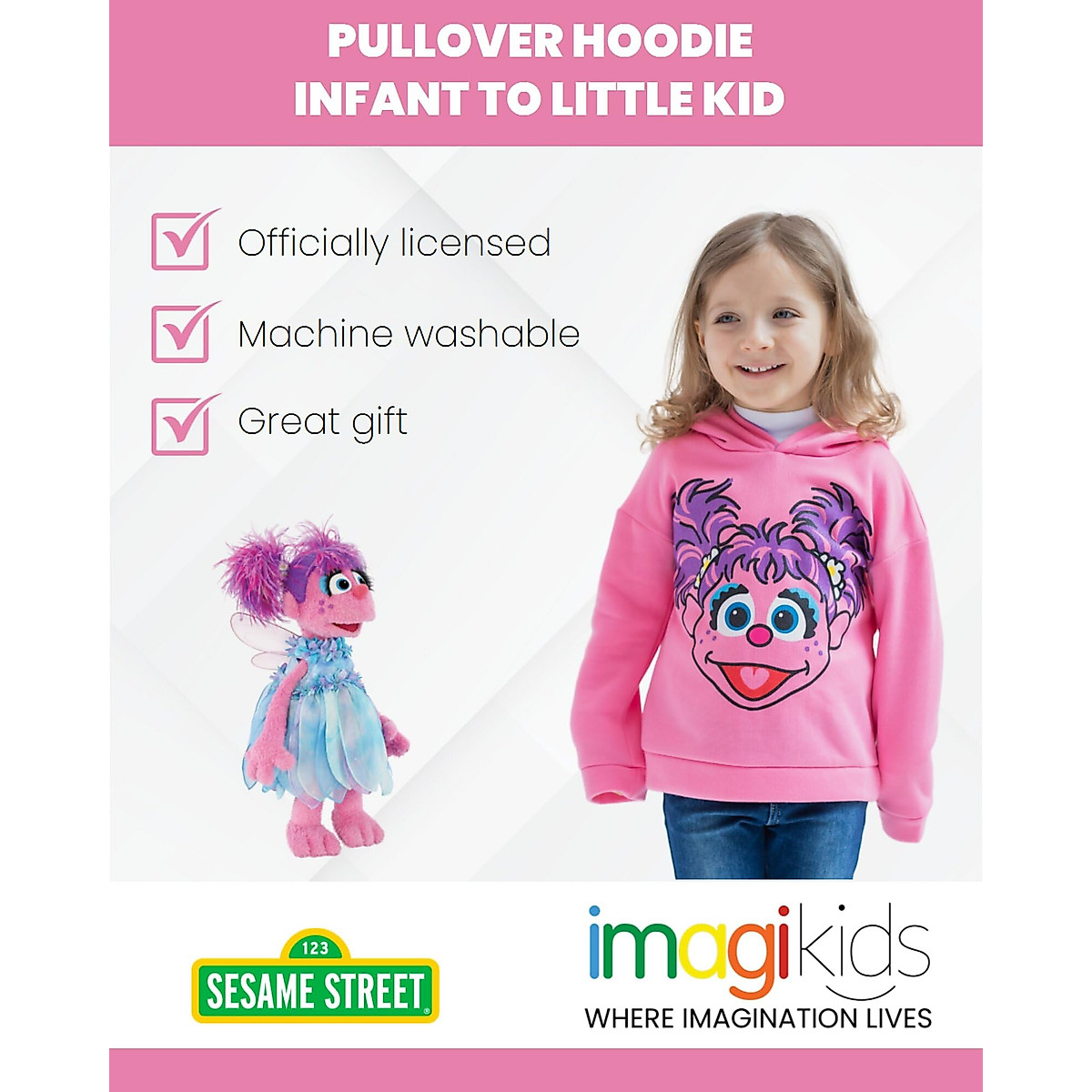 Sesame Street Abby Cadabby Toddler Girls Pullover Hoodie Abby Cadabby 5T