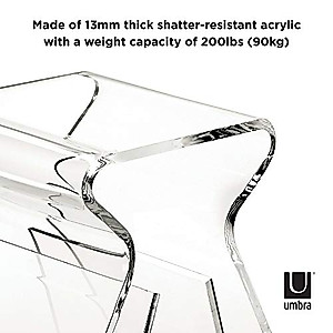 Umbra Magino, Acrylic Side Table, End Table, Stool with Storage, Modern Magazine Rack, Clear,21.725" x 20.9" x 15.125"