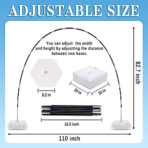 JOYYPOP Improved Balloon Arch Kit, 10ft Wide & 9ft Tall Balloon Arch Stand with Base for Birthday Baby Shower Graduation Party Decorations Wedding Supplies With 2 Handheld Pumps