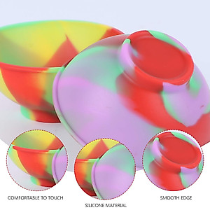 Cabilock 5pcs Rice Bowls Silicone Bowls Storage Bowls Seasoning Bowl Small Silicone Bowls (Mixed Pattern)