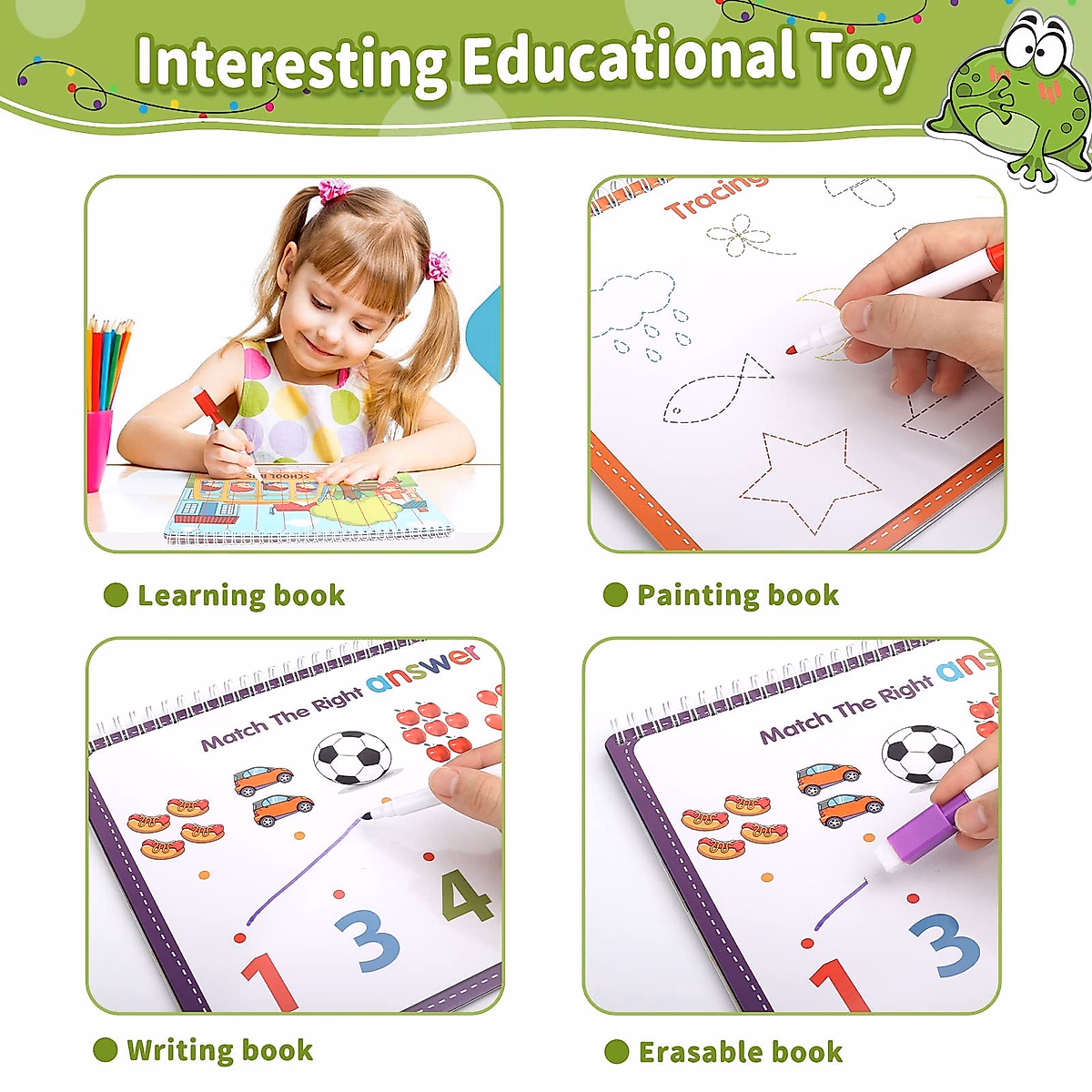 Adonafy Preschool Toddler Learning Toys for 3 4 5 6 Year Olds, Montessori Toys Busy Book with 18 Themes, Kids Learning Resources Education Toys, Sensory Toys for Autistic Children, Boys & Girls Gift