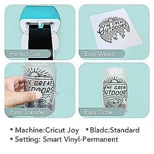 EEH Permanent Smart Vinyl for Cricut Joy Machine Matless Cutting Vinyl Materials - 5.5in x 60in / Roll, Black & White