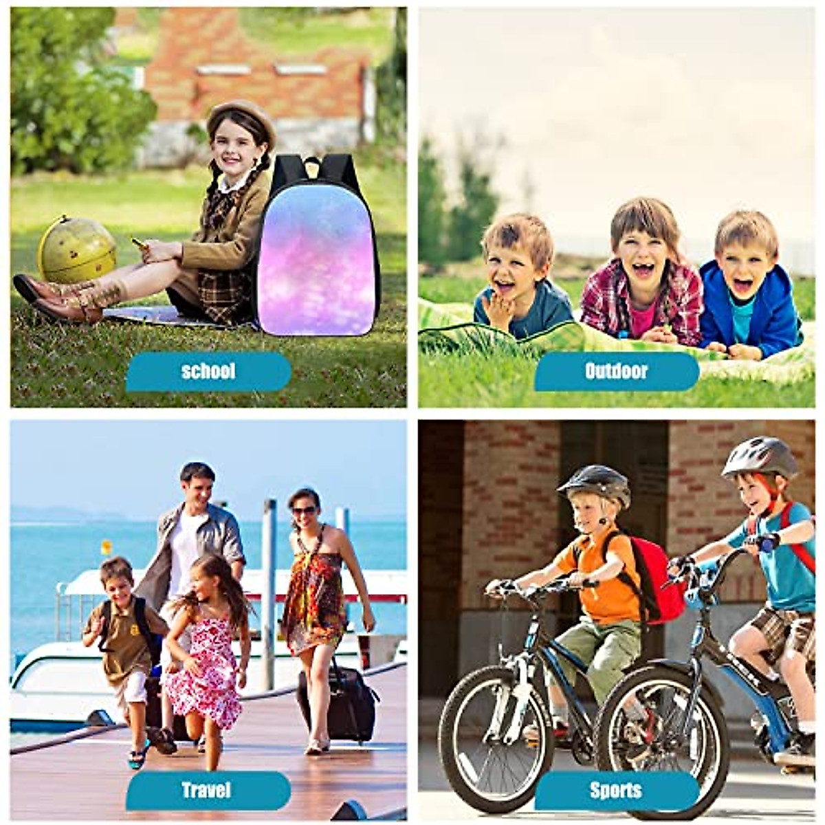 GJNDV Backpack with Pencil Case Fashion Large Capacity Travel Bag Multi-function with Side Pockets,-6