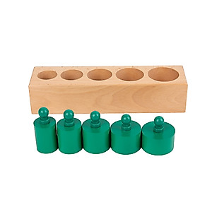 Adena Montessori Knobbed Cylinders Blocks Home Preschool Toys (Colorful Knobbed Cylinders)