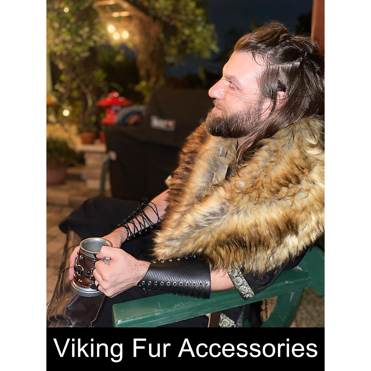 Soul Young Faux Fur Collar Women's Neck Warmer Scarf Wrap,Nature,One Size