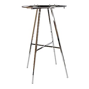 SSWBasics Chrome Round Clothing Rack (36" Diameter, 48"-72" H, 3" Increments) - with Push Button Adjustable Legs - Round Garment Rack for Retail, Thrift, and Consignment Shops