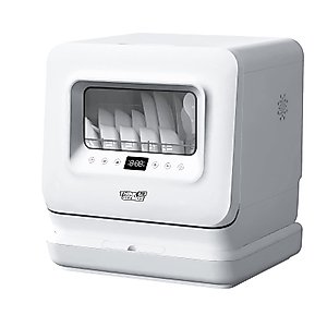 Think Gizmos Counter Top Dishwasher with Water Tank 7.5L - No Hookup Required. Compact Dishwasher with 5 Programmes, Drying Cycle, Touch Controls