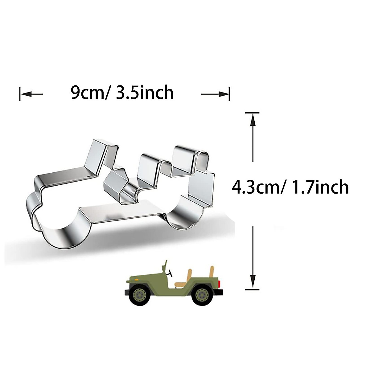 WJSYSHOP Military Army Command Car Vehicle Shape Cookie Cutter