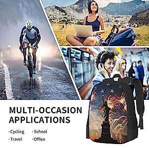 FFEXS Statue of Liberty Flag Print Travel Lightweight Casual Laptop Backpack Daily Use backpack Business Work Bag for Men and Women