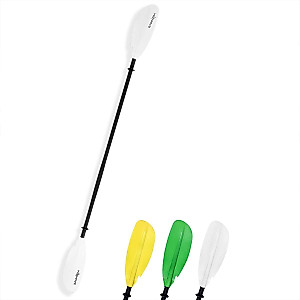 WOOWAVE Kayak Paddles Adjustable 91.3 inch/231cm Aluminum Shaft and Reinforced Fiberglass Blades,Lightweight Kayak Paddle for Kayaking Boating Oar with a Premium Paddle Leash (White)