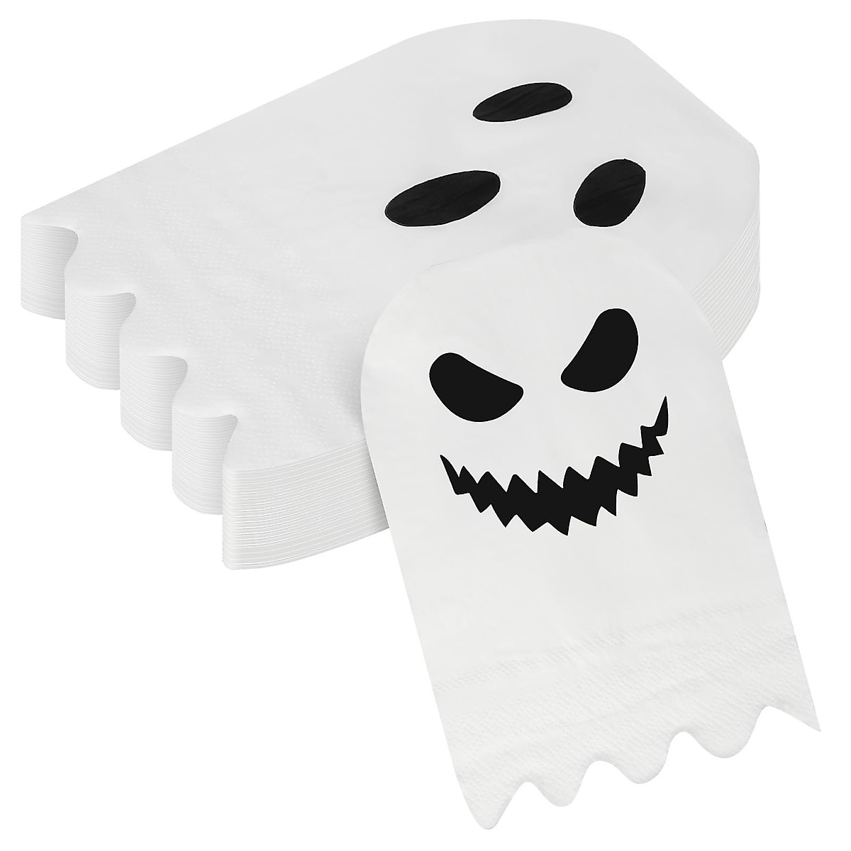 FZR Legend 50 Pack Halloween Party Napkins Ghost Paper Napkins, Halloween Cocktail Napkins Disposable Napkins for Halloween Party Supplies Decorations
