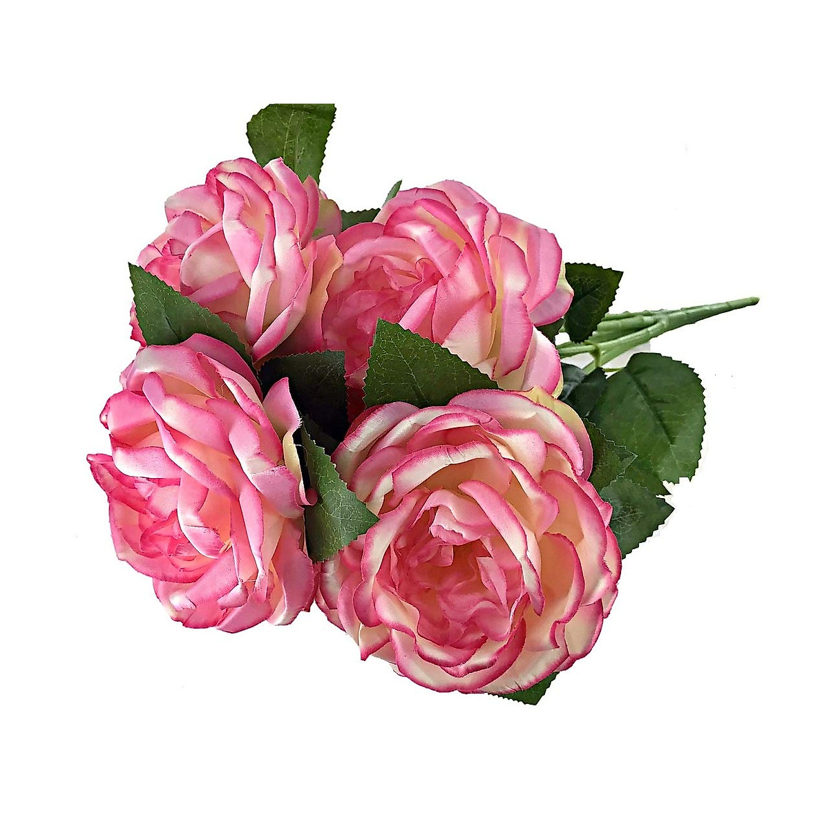 OOKi-Artificial Fake Flowers 1 Bouquet with 6 Silk 6" Big Rose Head Flower Arrangements Wedding Bouquets Decorations Plastic Floral Table Centerpieces Home Kitchen Garden Party Décor (Mauve)