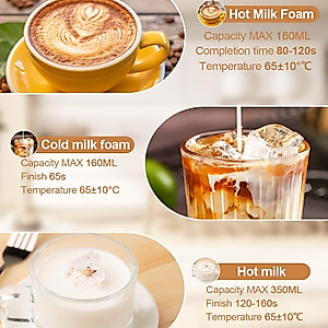 Electric Milk Frother,4-in-1 Milk Steamer 11.8oz/350ml,Stainless Steel Automatic Warm and Cold Milk Foamer Frother Maker for Coffee,Latte,Cappuccinos,Hot Chocolate