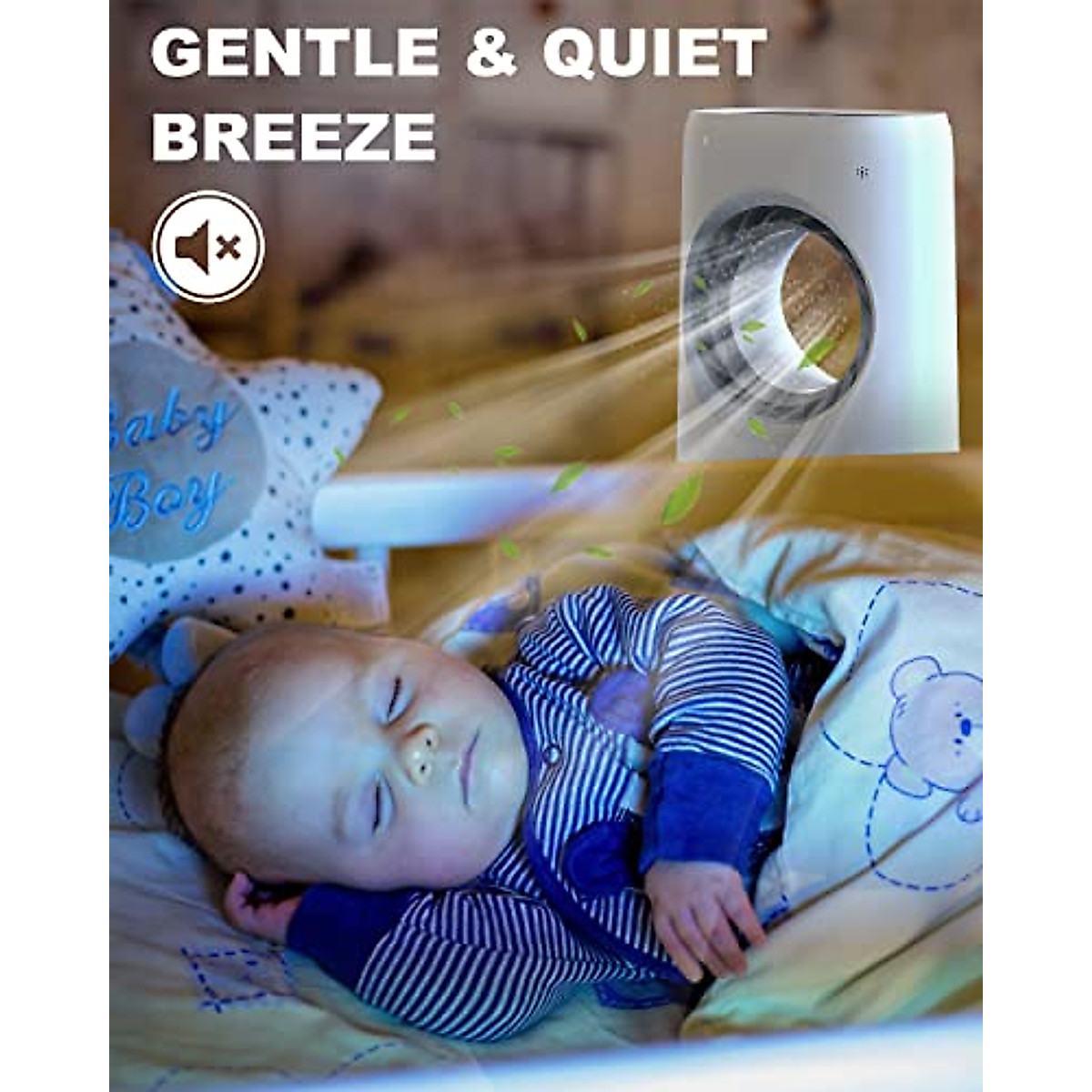 Evaporative Air Cooler Portable 3 Modes, Cooling Fan Humidification with Remote Control Bladeless Tower Fan 3 Wind Speeds, 60° Oscillation, 7.5H Timer, for Bedroom Living Rooms Office