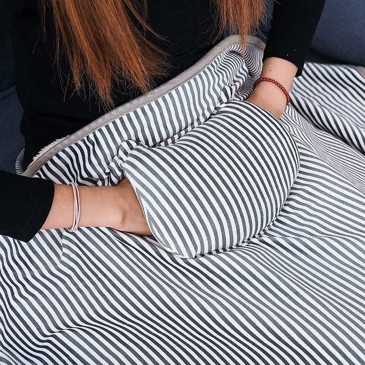 Shan-S USB Heated Throw Blanket, Hand Warmer with Super Soft Velvet Fabric Flannel Keep Warmth for Car, Home, Office, Camping, Cold Winter Multi-Functional Warm Usage,115cm X 72cm