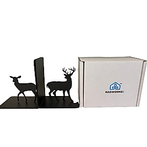 Decorative Metal Deer Bookends, Bookends for Shelves, Book Holders, Book Shelf Organizer, Desk Organizer, Heavy Duty Non-Skid Bookends, Living Room Decor, Home Decor, Creative Gift