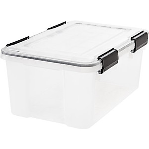 IRIS USA 19 Quart Weathertight Storage Box, Clear