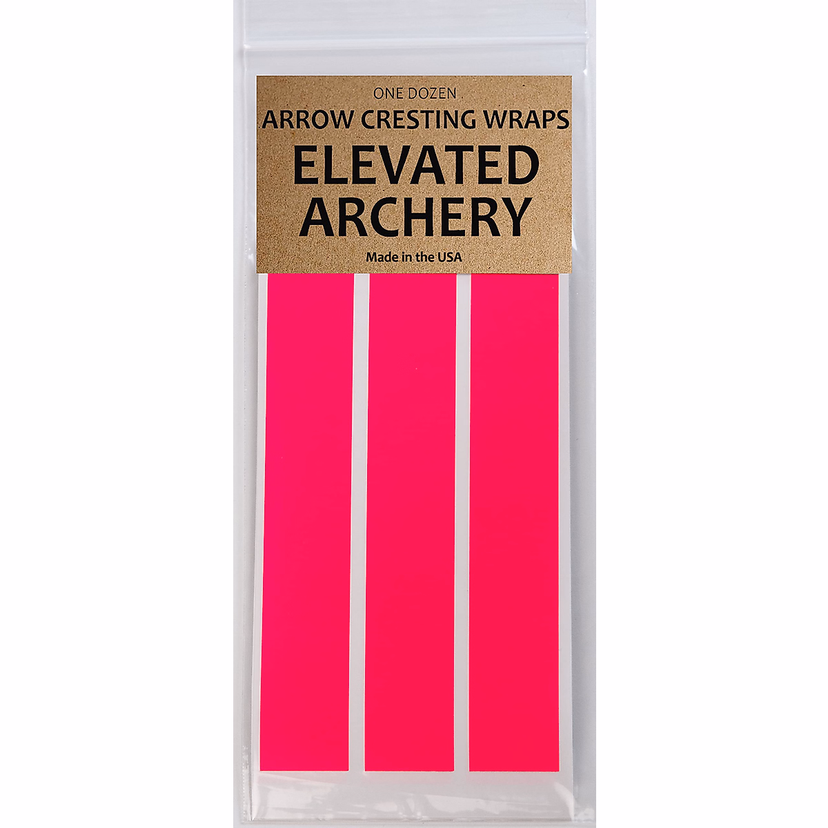 Elevated Archery Small Diameter Arrow Cresting Wraps for Carbon Shafts - Pack of 12 (Neon Pink, 4")