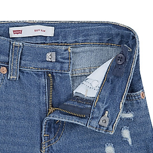 Levi's Boys' 511 Slim Fit Denim Shorts, Paper Shredder, 8