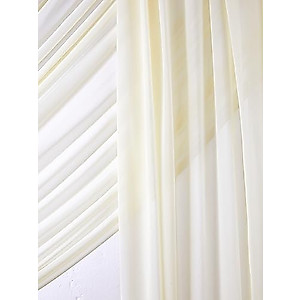 6 Panels Wedding Arch Fabric Drape Ivory 6 Yards Sheer Backdrop Curtain Chiffon Fabric for Wedding Party Ceiling Reception Decoration