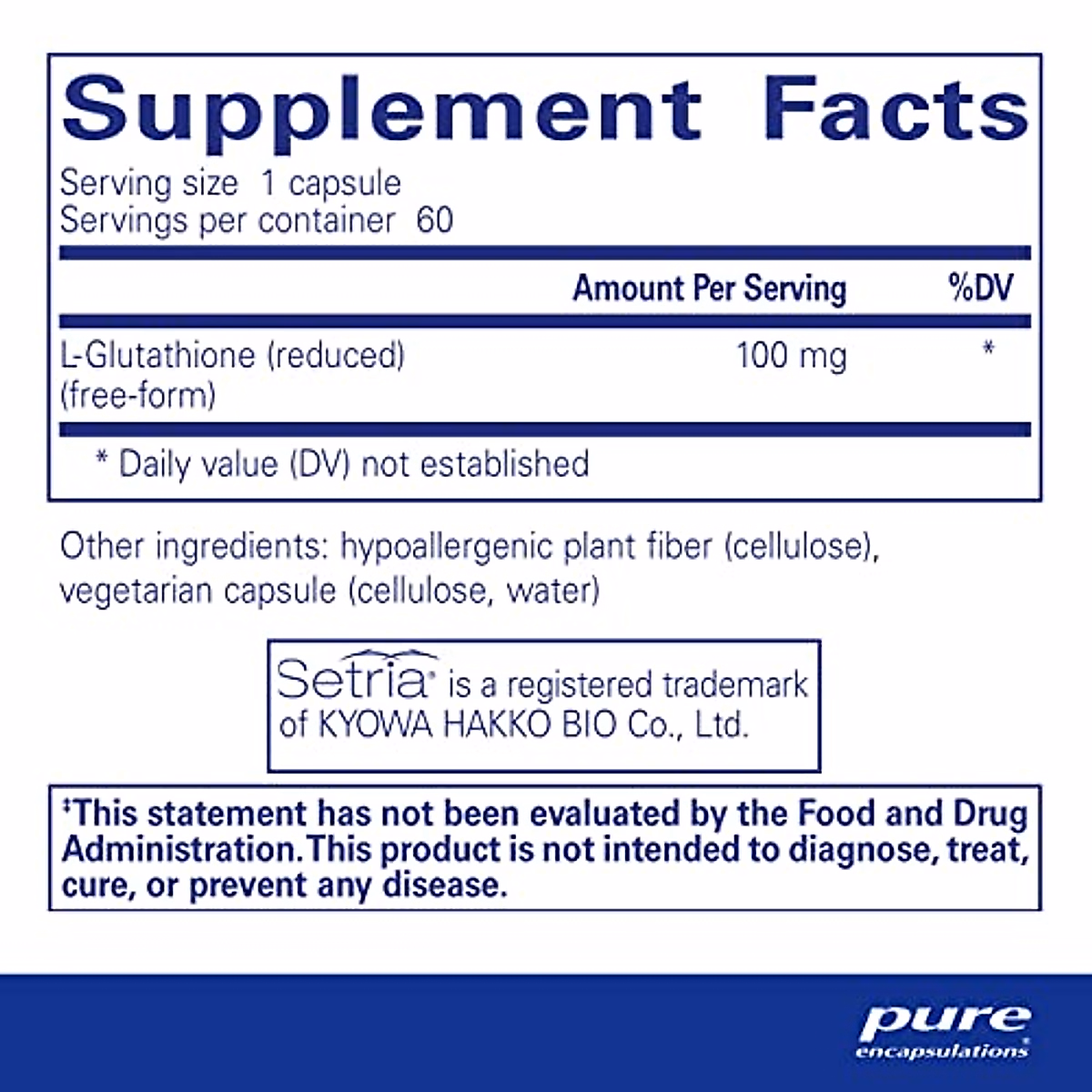 Pure Encapsulations Reduced Glutathione | Hypoallergenic Antioxidant Supplement to Support Liver and Cell Health* | 60 Capsules